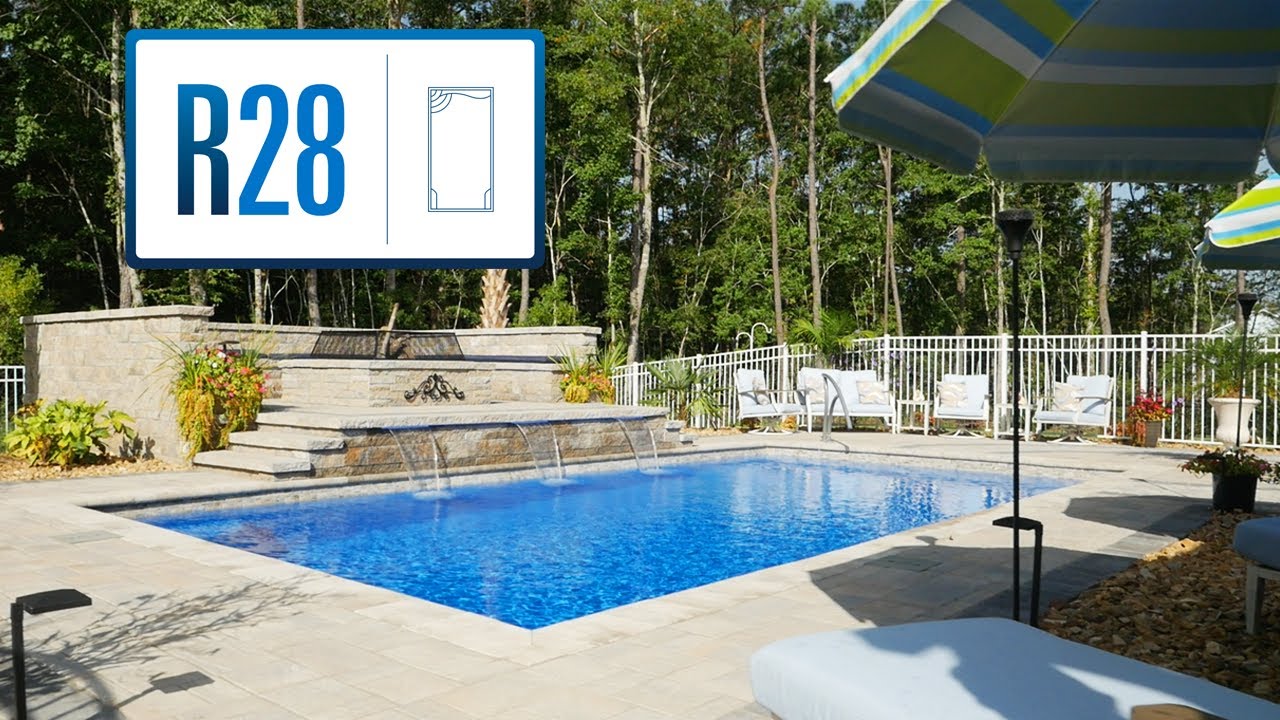 Finished Fiberglass Pool Projects - River Pools R28 Model Highlights
